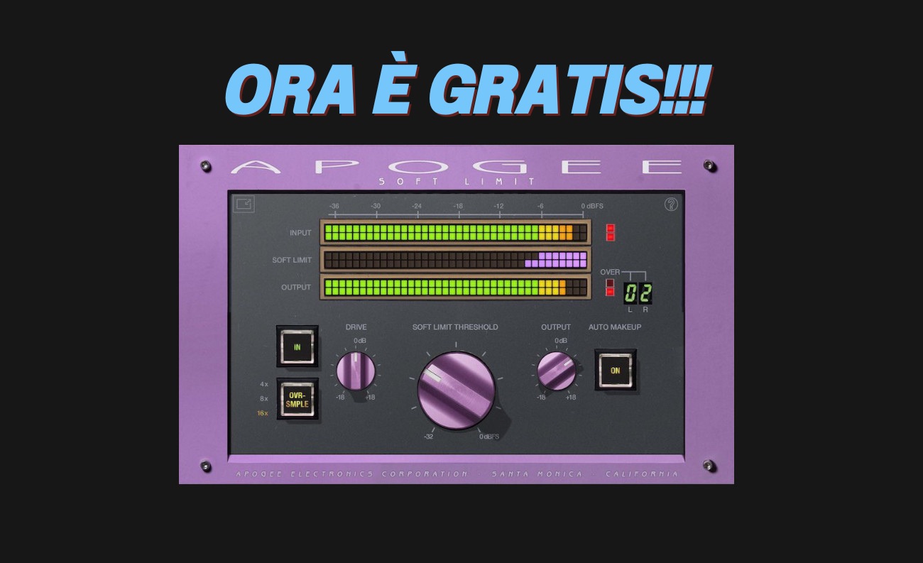 Apogee Soft Limit, un limiter leggendario ora GRATIS | Audiofader - RecMixMasterSoundDesign